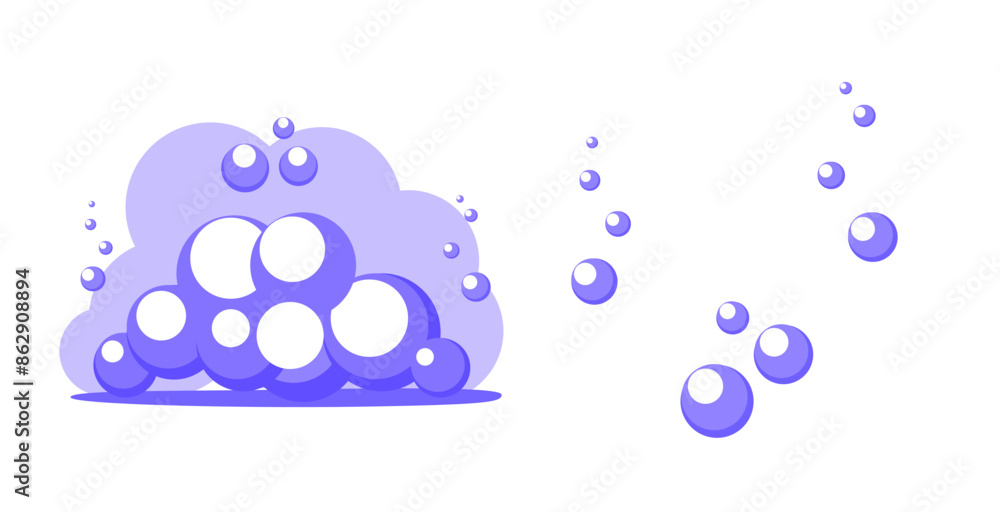 Soap foam icon cartoon flat simple vector graphic, simple water bubbles ...