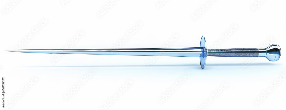 Backside perspective of a fencing epee, clean digital illustration ...