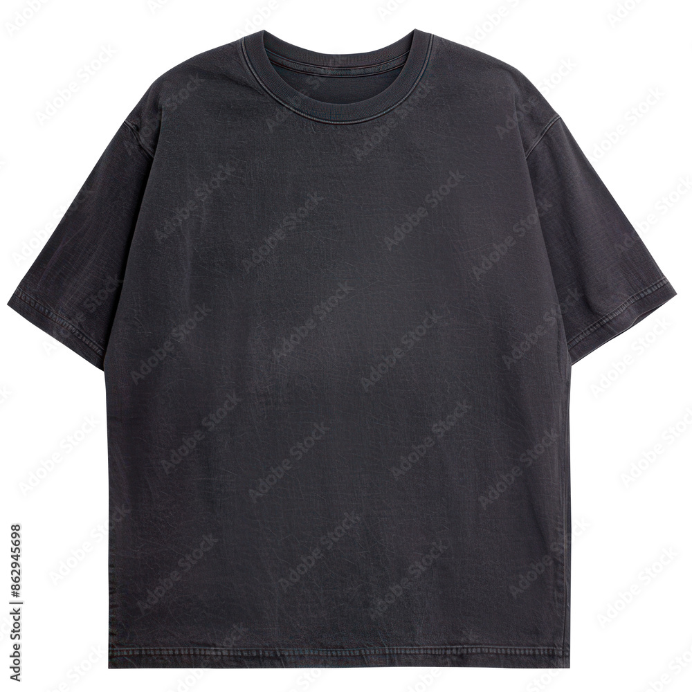 Foto PNG Oversized Washed Out Black Blank Heavyweight Cotton T-shirt ...