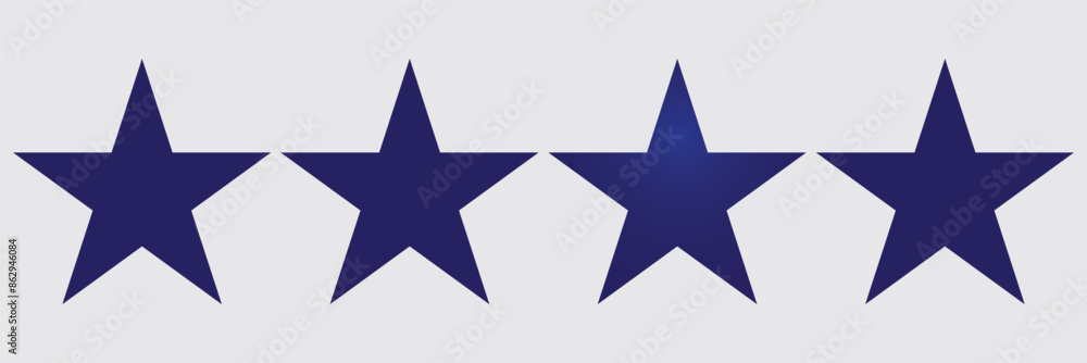 Star blue icon on transparent background. Customer feedback concept ...