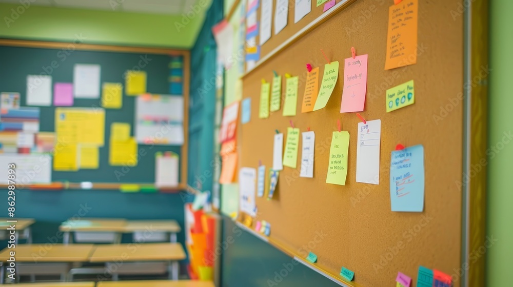 school board dedicated to a class project, with sections for ...