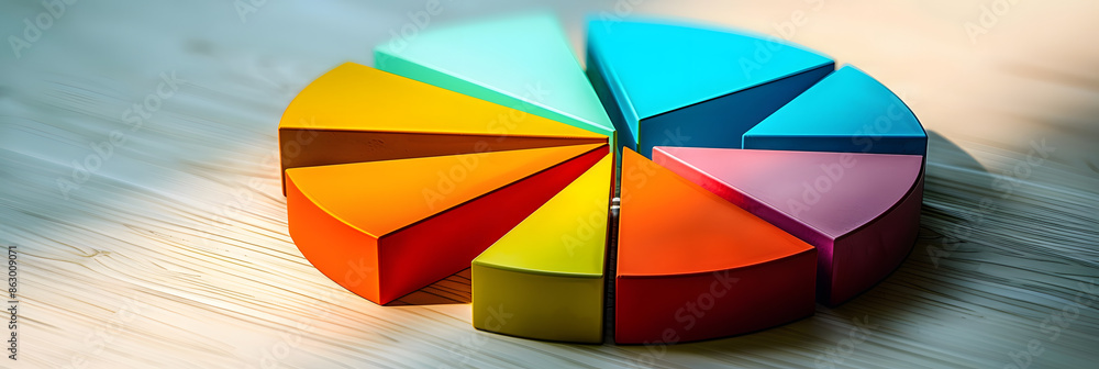 pie chart divided into slices to represent different aspects of ...