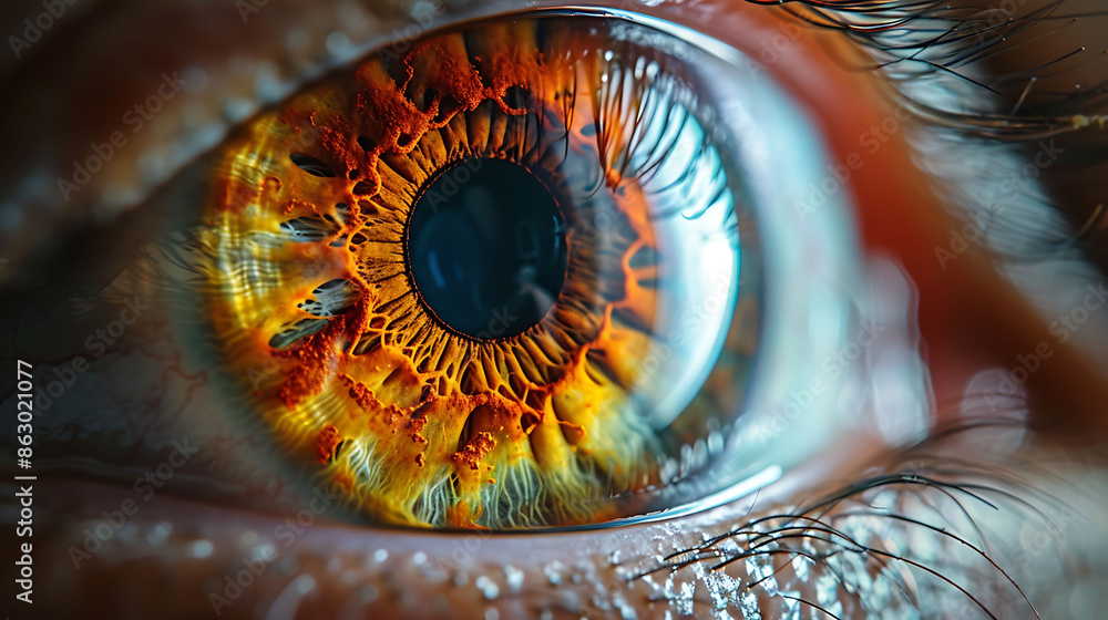 Eye health visualization Individual cataracts glowing depiction of the ...