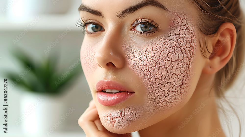 Stock-Illustration „Skin health visualization Woman lichen ...