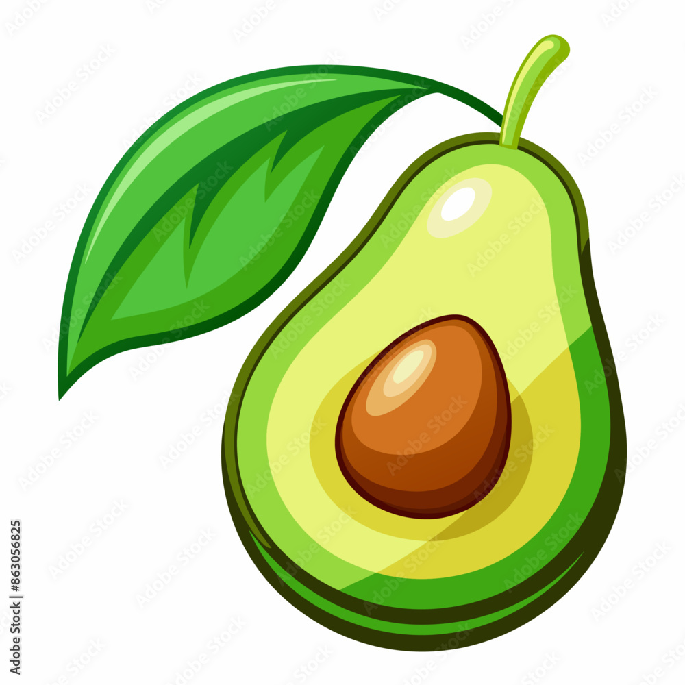 avocado clipart cartoon Illustration drawing Stock Vector | Adobe Stock