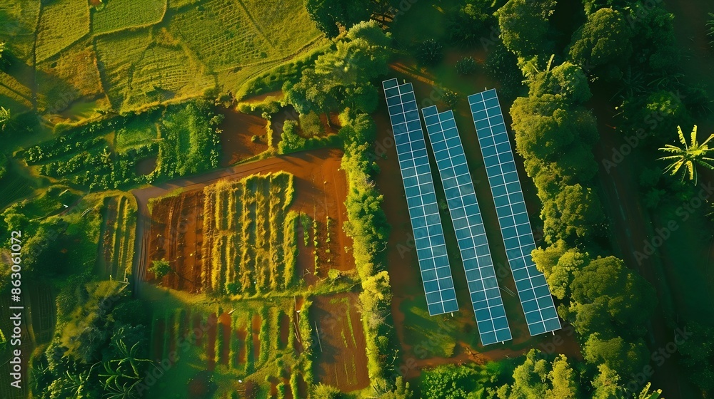 solar panels on the field for agriculture developing rural areas and ...