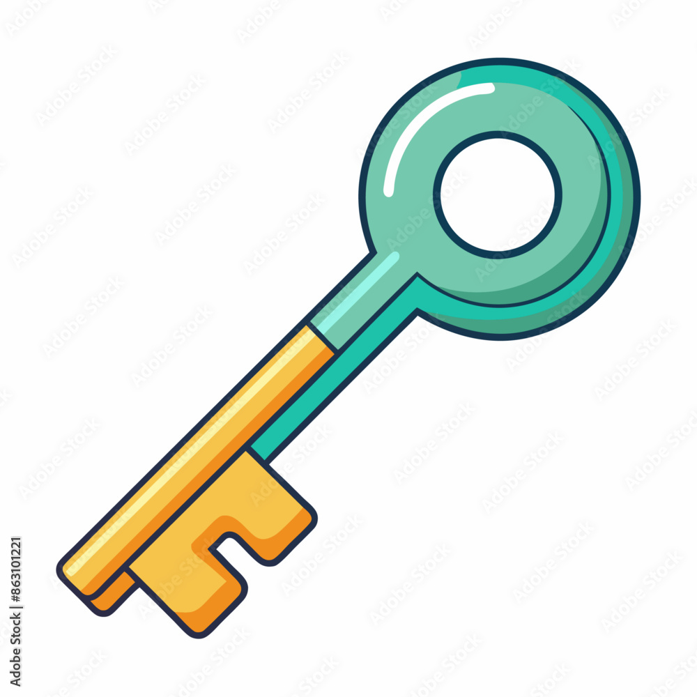 key clipart cartoon Illustration drawing Stock Vector | Adobe Stock