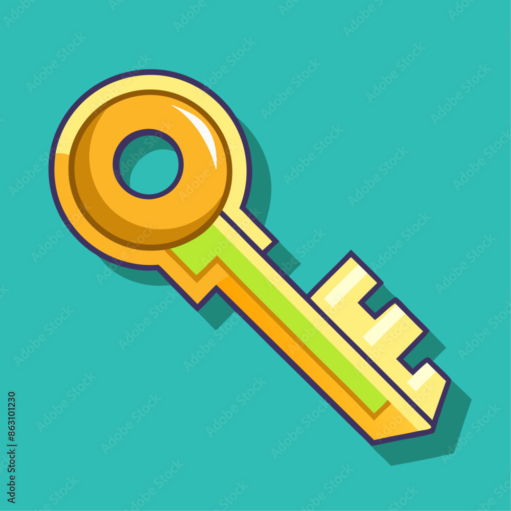 key clipart cartoon Illustration drawing Stock Vector | Adobe Stock