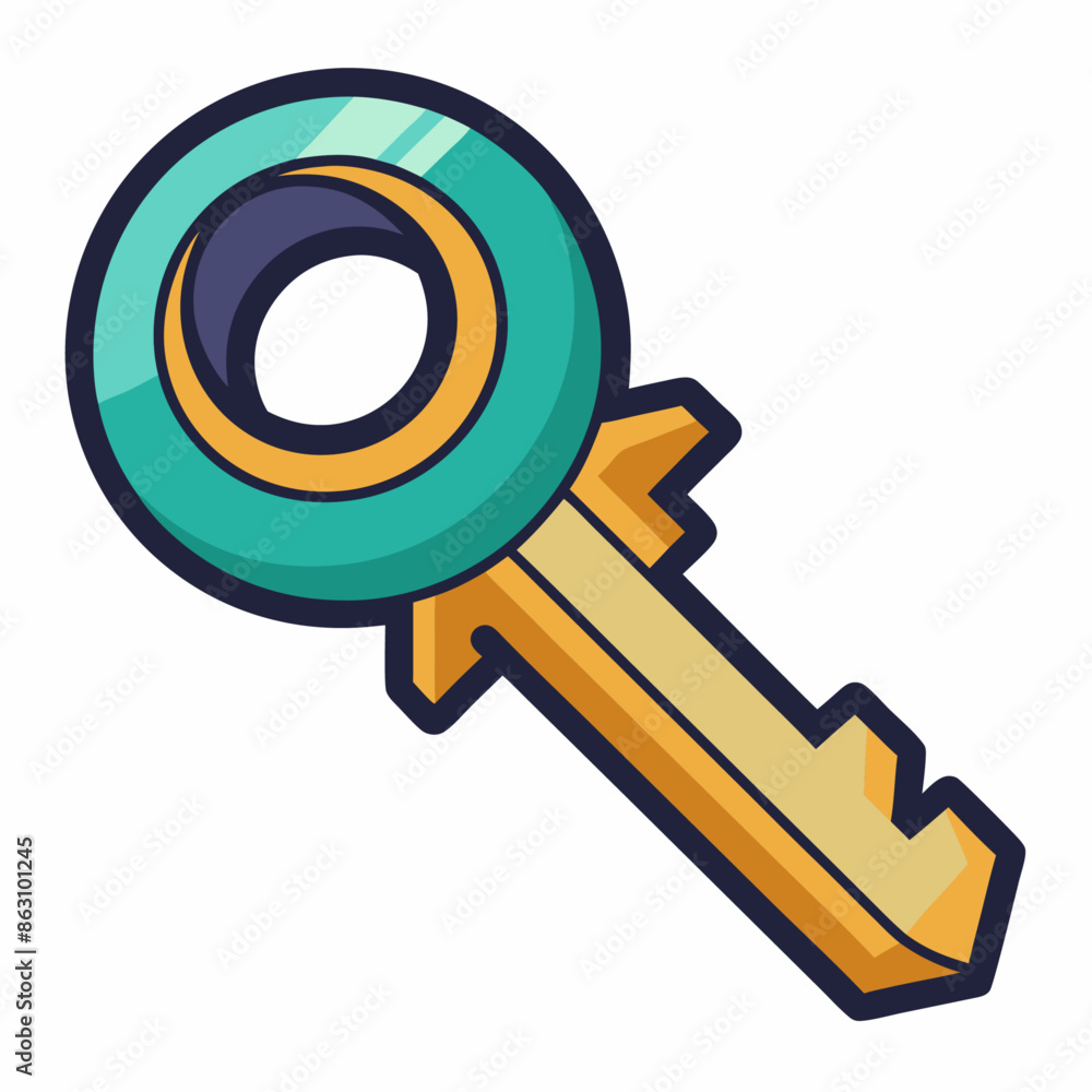 key clipart cartoon Illustration drawing Stock Vector | Adobe Stock