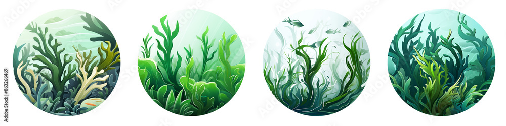 Kelp Forest clipart collection, symbol, logos, icons isolated on ...