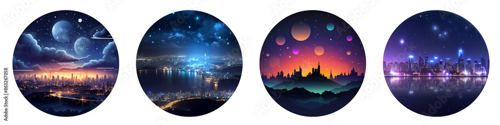 Light Pollution clipart collection, symbol, logos, icons isolated on ...