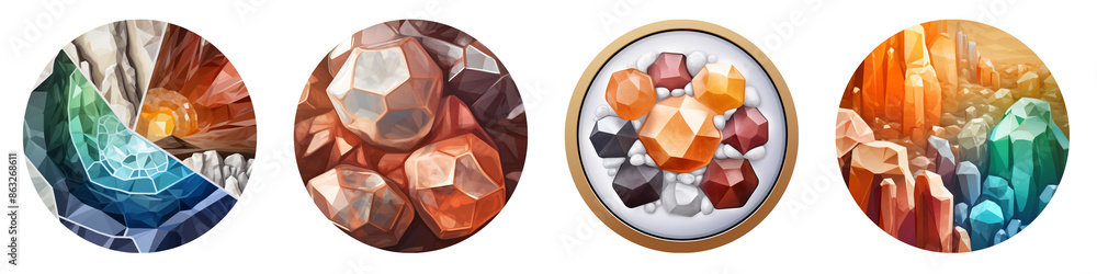 Minerals clipart collection, symbol, logos, icons isolated on ...