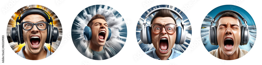 Noise Pollution clipart collection, symbol, logos, icons isolated on ...