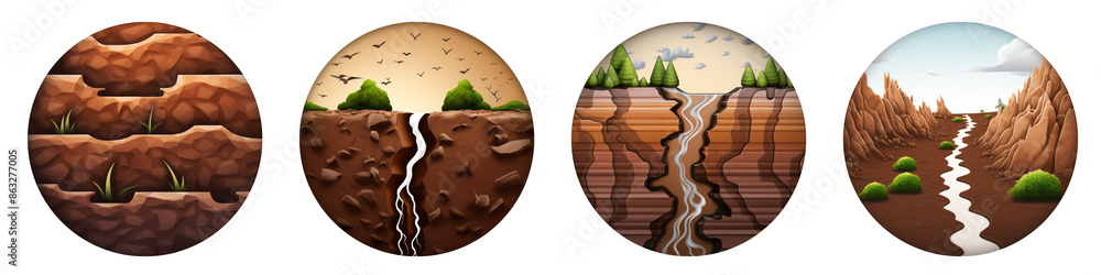 Soil Erosion clipart collection, symbol, logos, icons isolated on ...