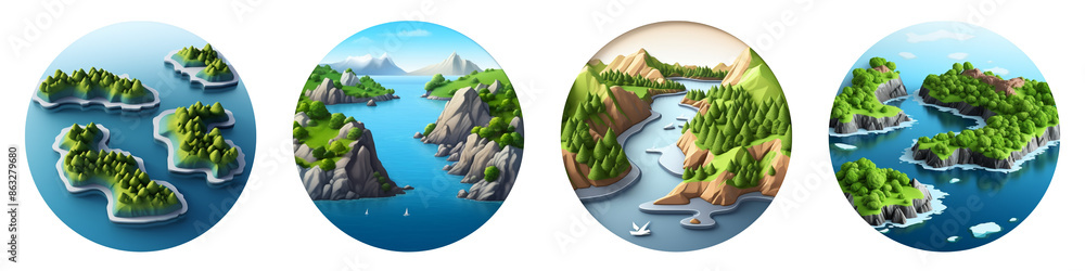 Archipelago clipart collection, symbol, logos, icons isolated on ...
