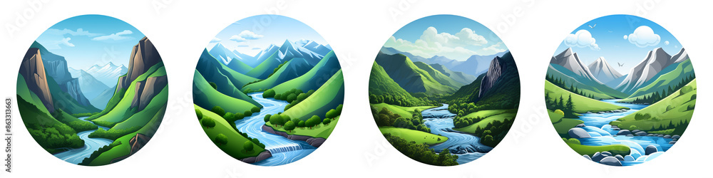 Valleys clipart collection, symbol, logos, icons isolated on ...