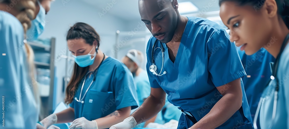 Triage nurse assessing patients' conditions in the emergency room ...