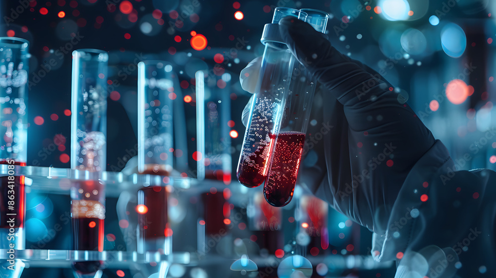 Futuristic digital illustration scientist advanced medical testing ...