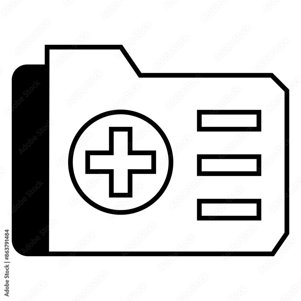 Health Record Folder Icon Vector Illustration Logo Template, can be ...