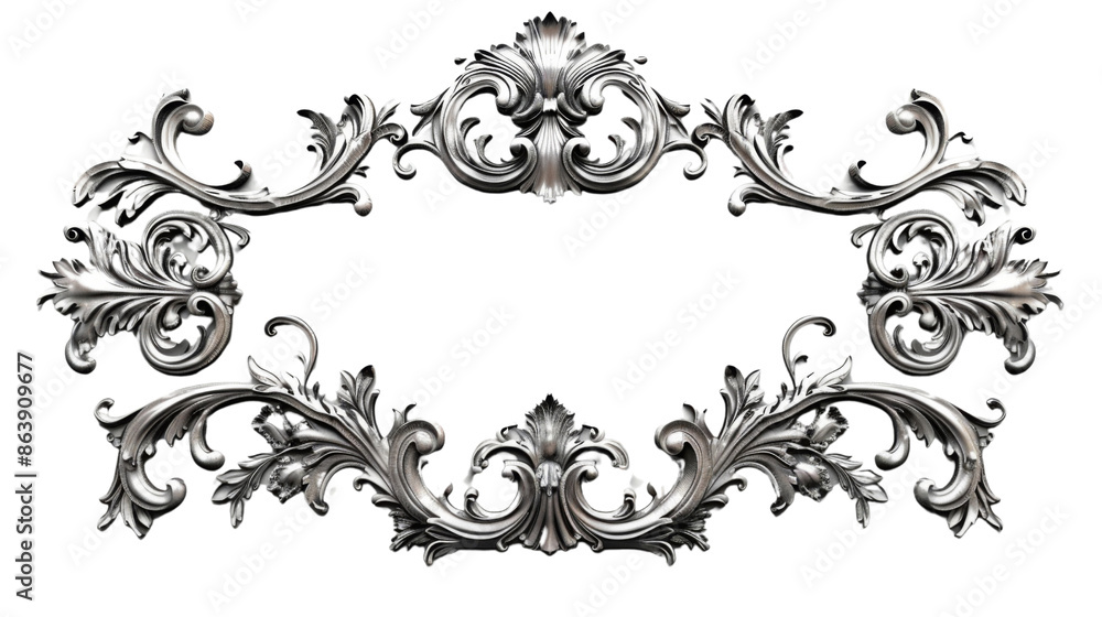 Baroque Victorian ornate border frame on transparent background Stock ...