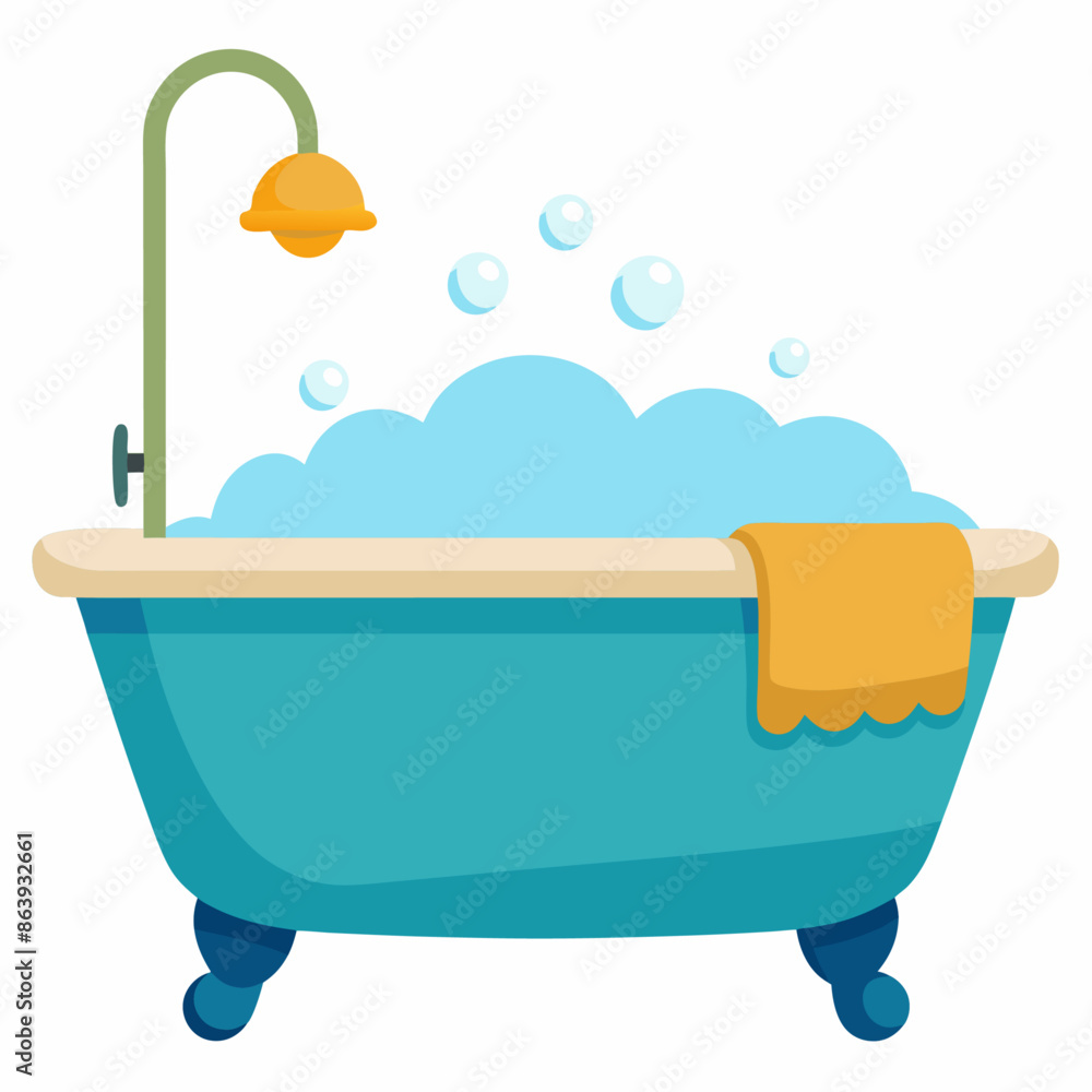 bathtub clipart cartoon Illustration drawing Stock Vector | Adobe Stock