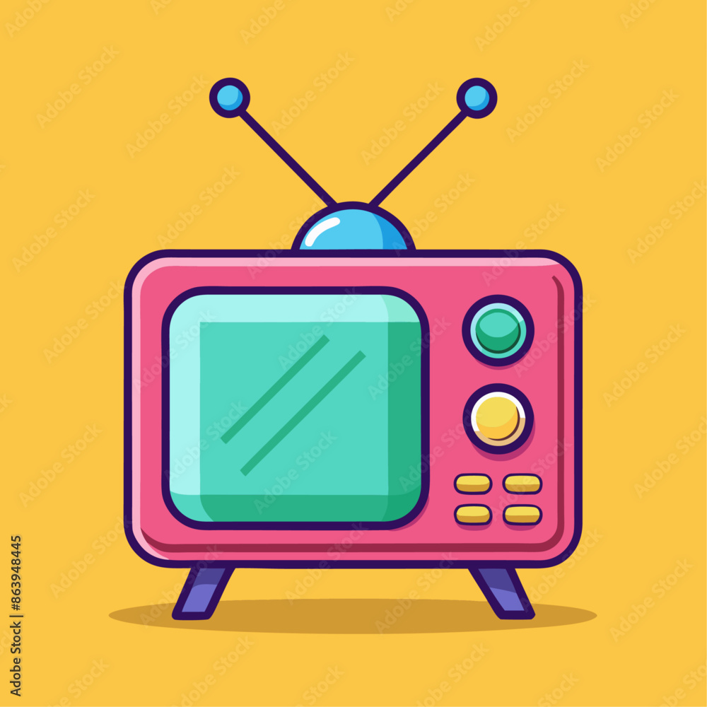tv clipart cartoon Illustration drawing Stock Vector | Adobe Stock