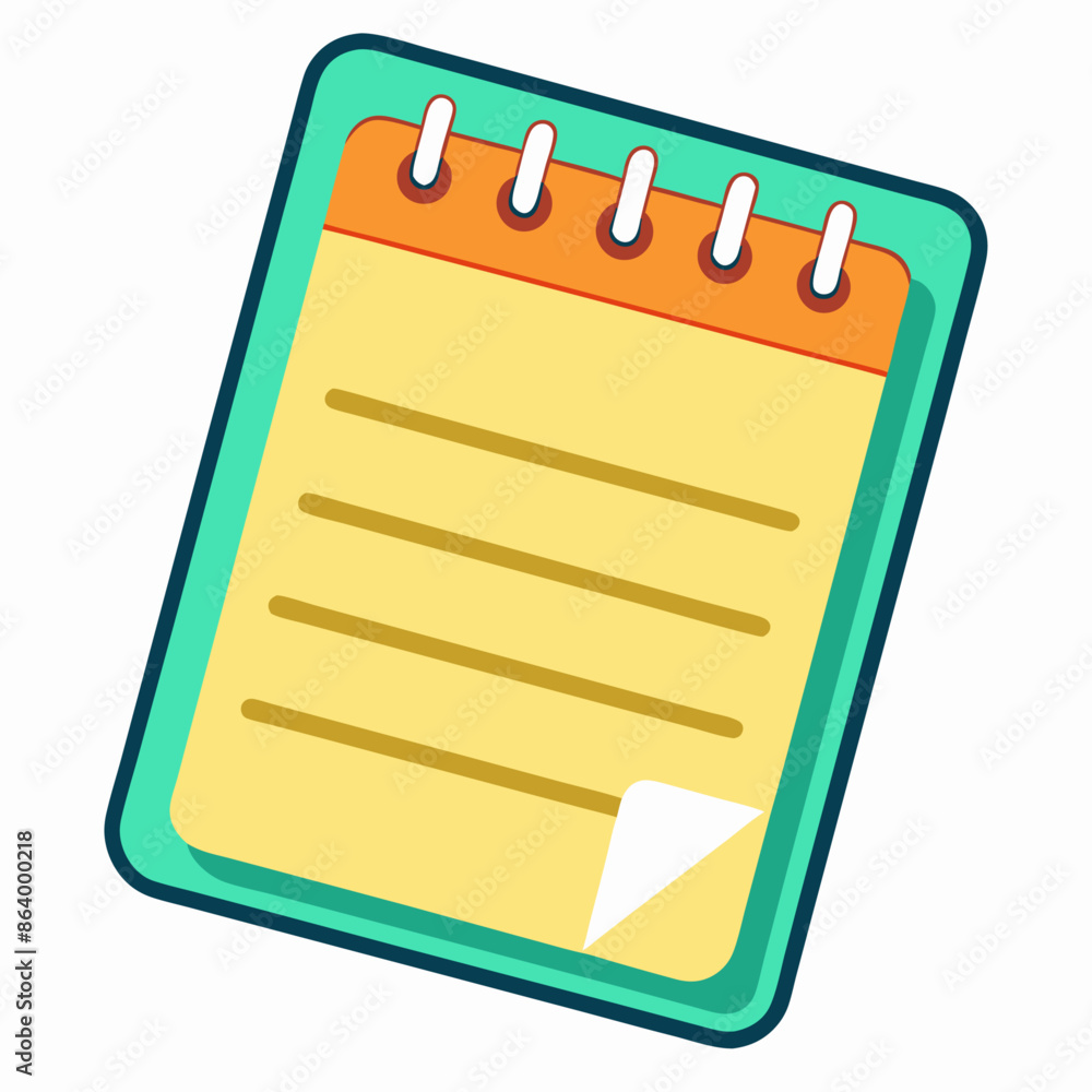 notepad clipart cartoon Illustration drawing Stock Vector | Adobe Stock