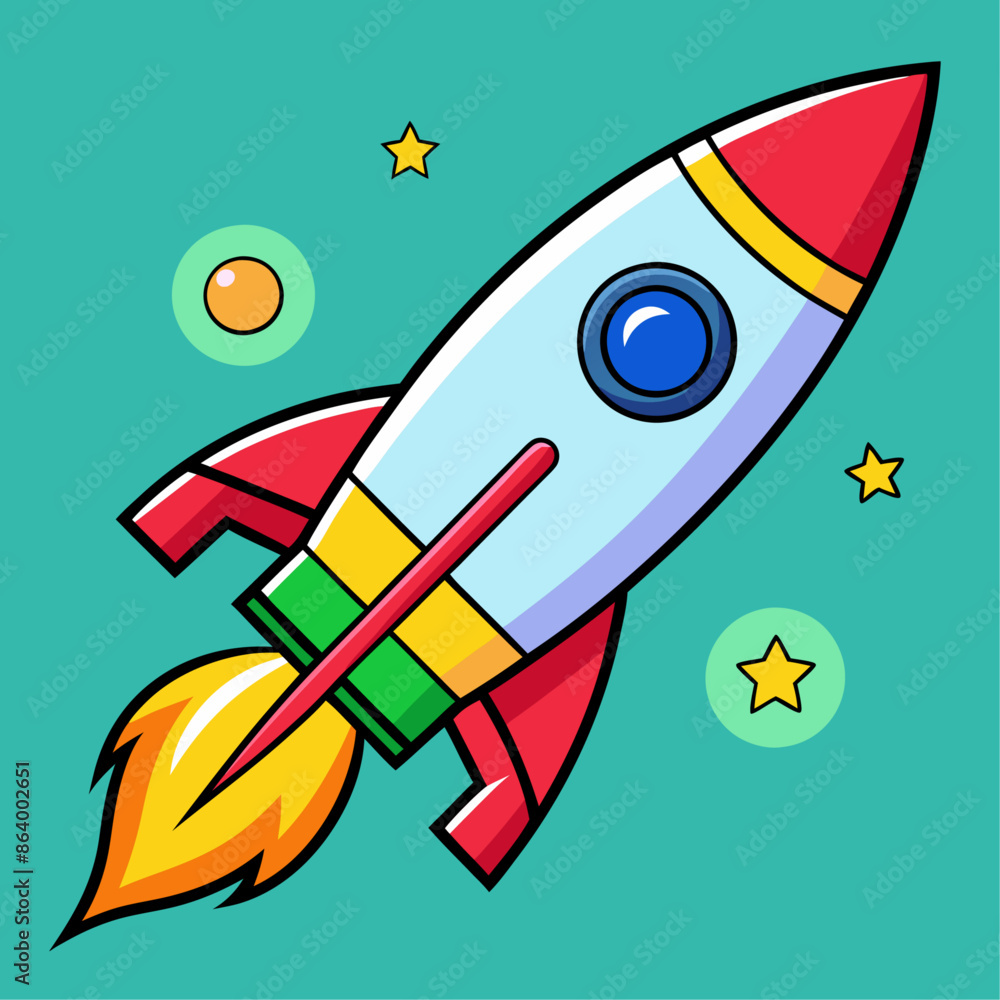 rocket clipart cartoon Illustration drawing Stock Vector | Adobe Stock