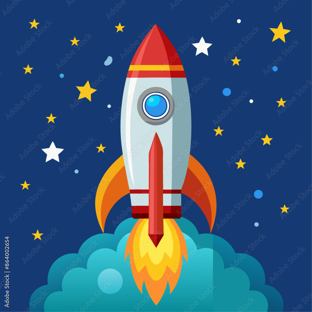 rocket clipart cartoon Illustration drawing Stock Vector | Adobe Stock