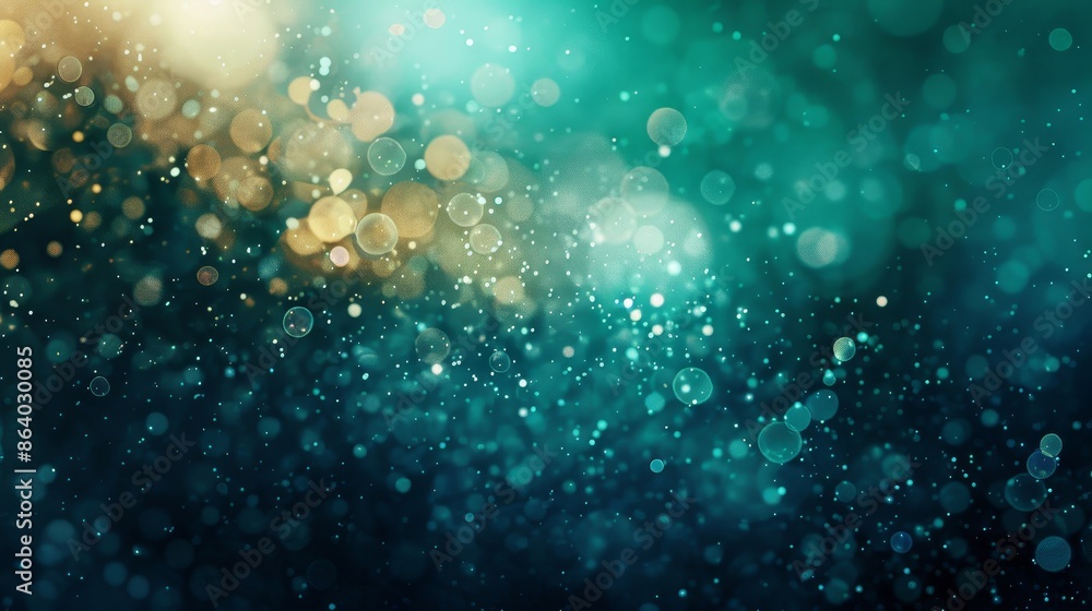 Luminous wallpaper with sparkling champagne bubbles and blurred ...