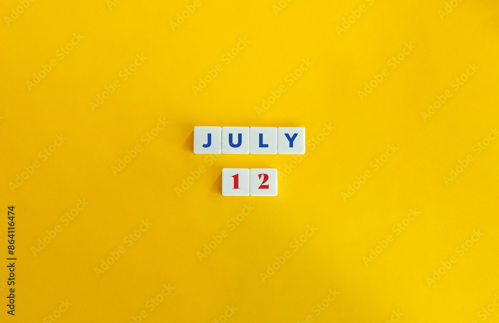 July 12 Banner. Concept of Celebrating Anniversary, Birthday, Jubilee ...