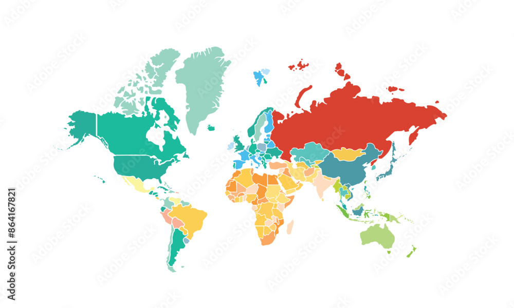 World map isolated modern colorful style. for website layouts ...