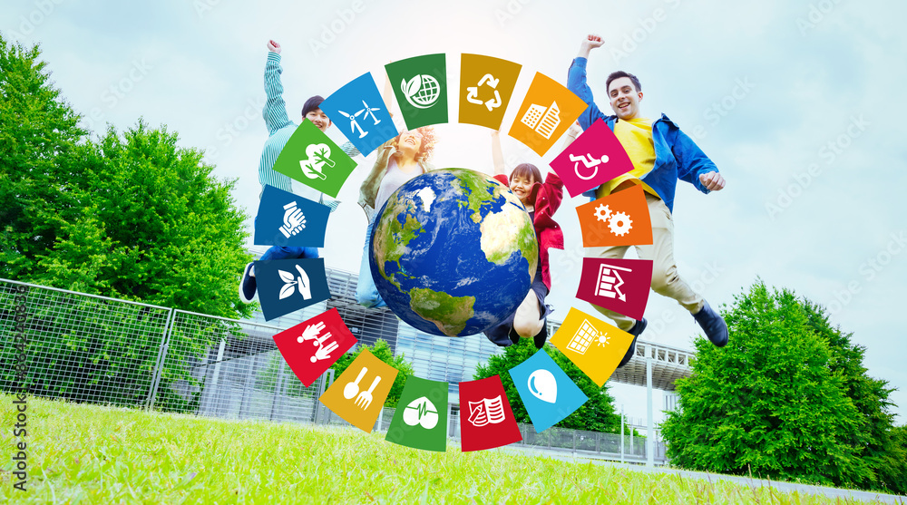 Multinational People and SDGs concept. Sustainable development goals ...