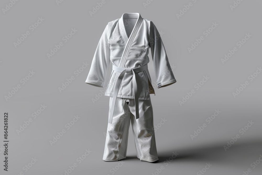 Detailed 3D Illustration of a Judo Gi with Realistic Textures and ...