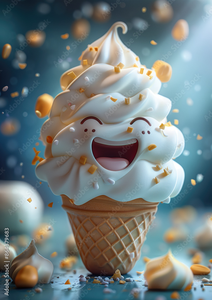 helado de nata vainilla, barquilla mantecado con trozos de frutos secos ...