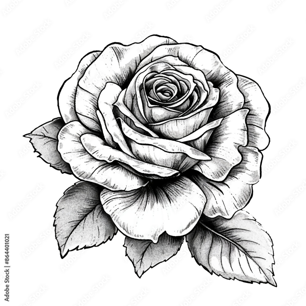 Rose flowers with vintage stipple effect, y2k coquette collage design ...