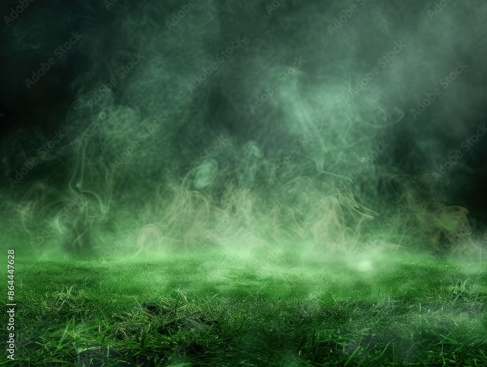 Smoke green background dark ground light smell toxic black bad fog ...