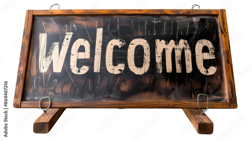 Welcome sign with greeting message, PNG file, transparent background ...