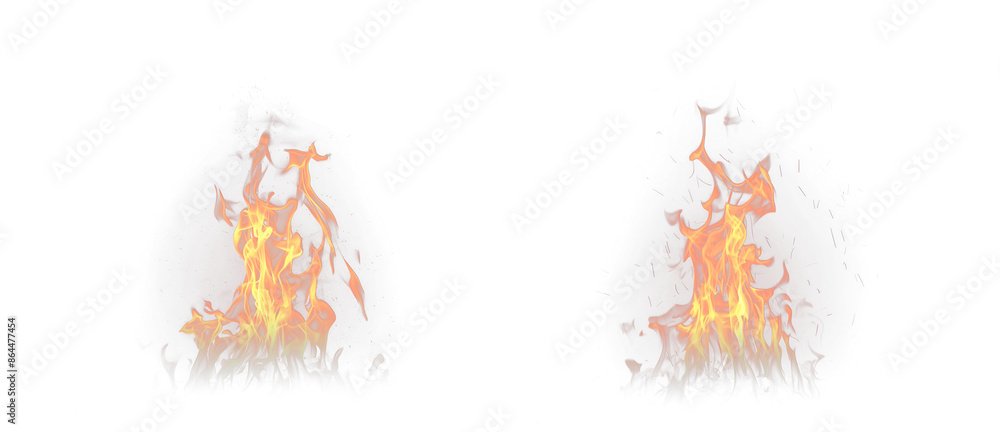 Fire png. Realistic fire flame effect ‍set transparent background ...