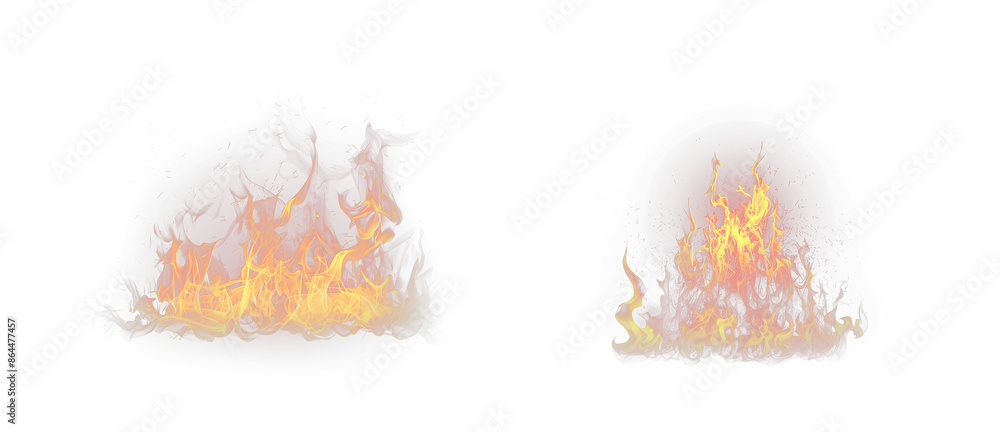 Fire png. Realistic fire flame effect ‍set transparent background ...