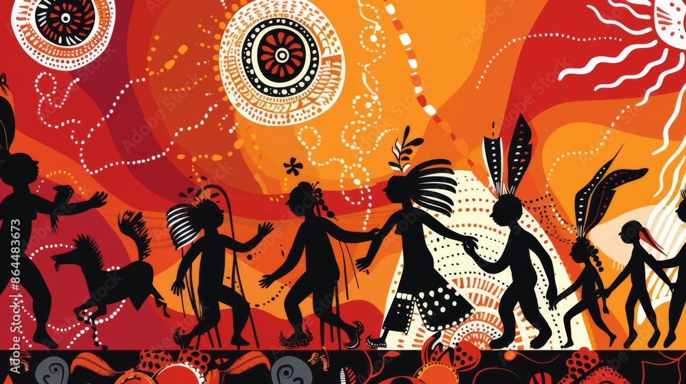 Artistic illustration celebrating National Indigenous Peoples Day ...