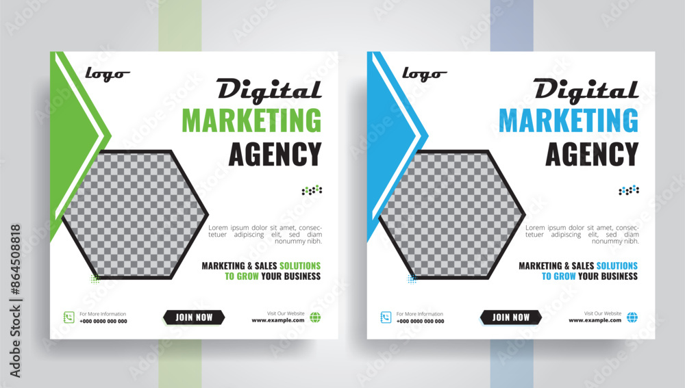 Marketing promotional post design template, fully editable social media ...