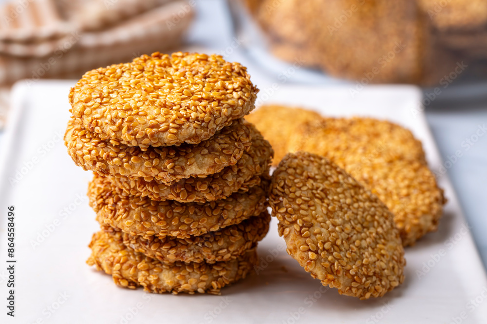 Ramadan sweets background. Cookies of El Fitr Islamic Feast. Egyptian ...