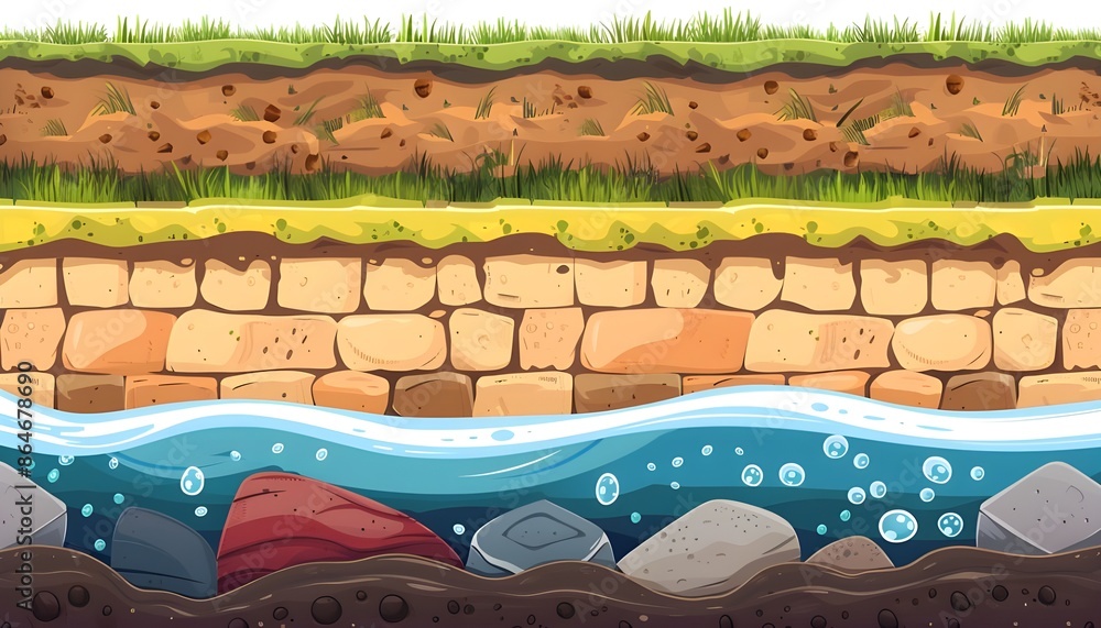 Cut ground layer for game ui platform design Stock Illustration | Adobe ...