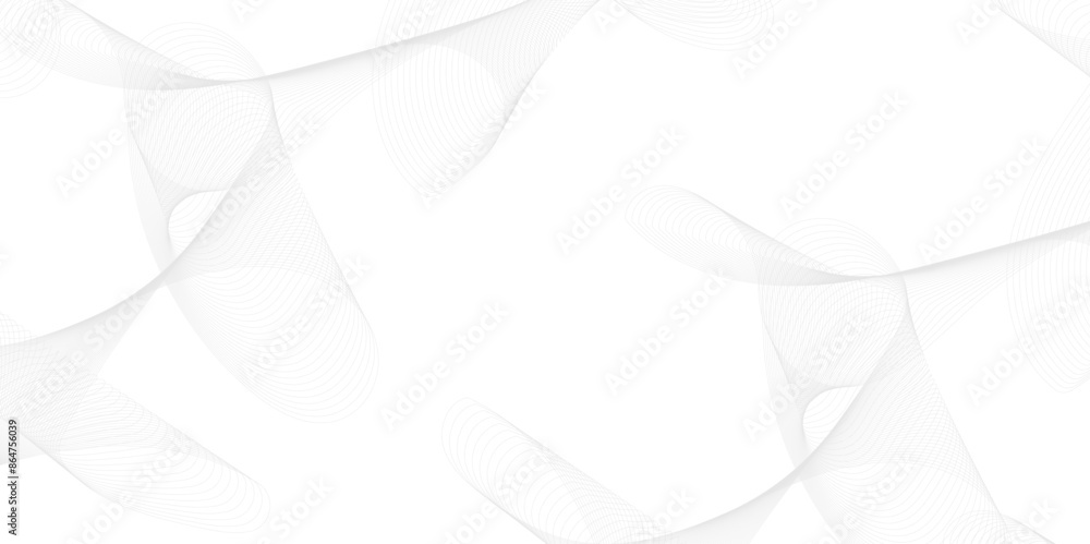 Stylized White line art background. Abstract music wave element for ...