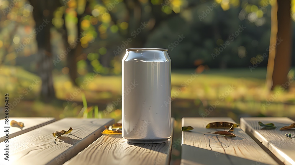 Blank Label Soda Can: A soda can with no label on a picnic table. Stock ...