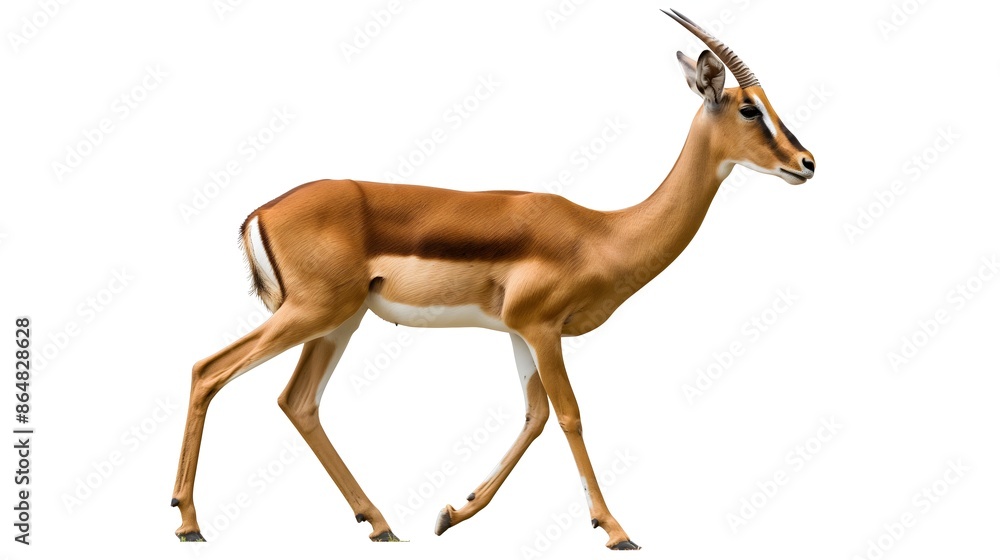 1. Generate a transparent-background image of a gazelle in full body ...