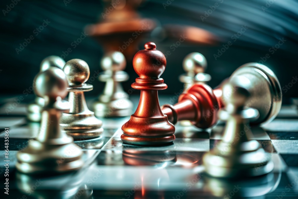 chess game where a pawn sacrifice has led to a red alert situation ...