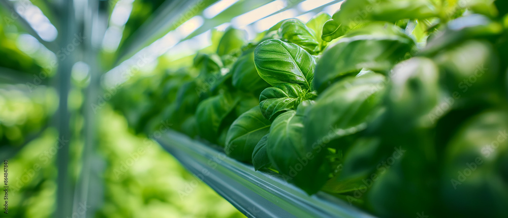 Thriving Basil Plants in Vertical Farming Setup Stock Photo | Adobe Stock