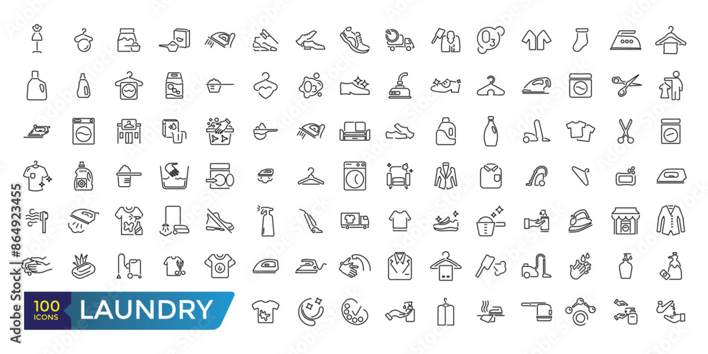 Laundry icons set. Clothes instructions on labels, machine or hand ...